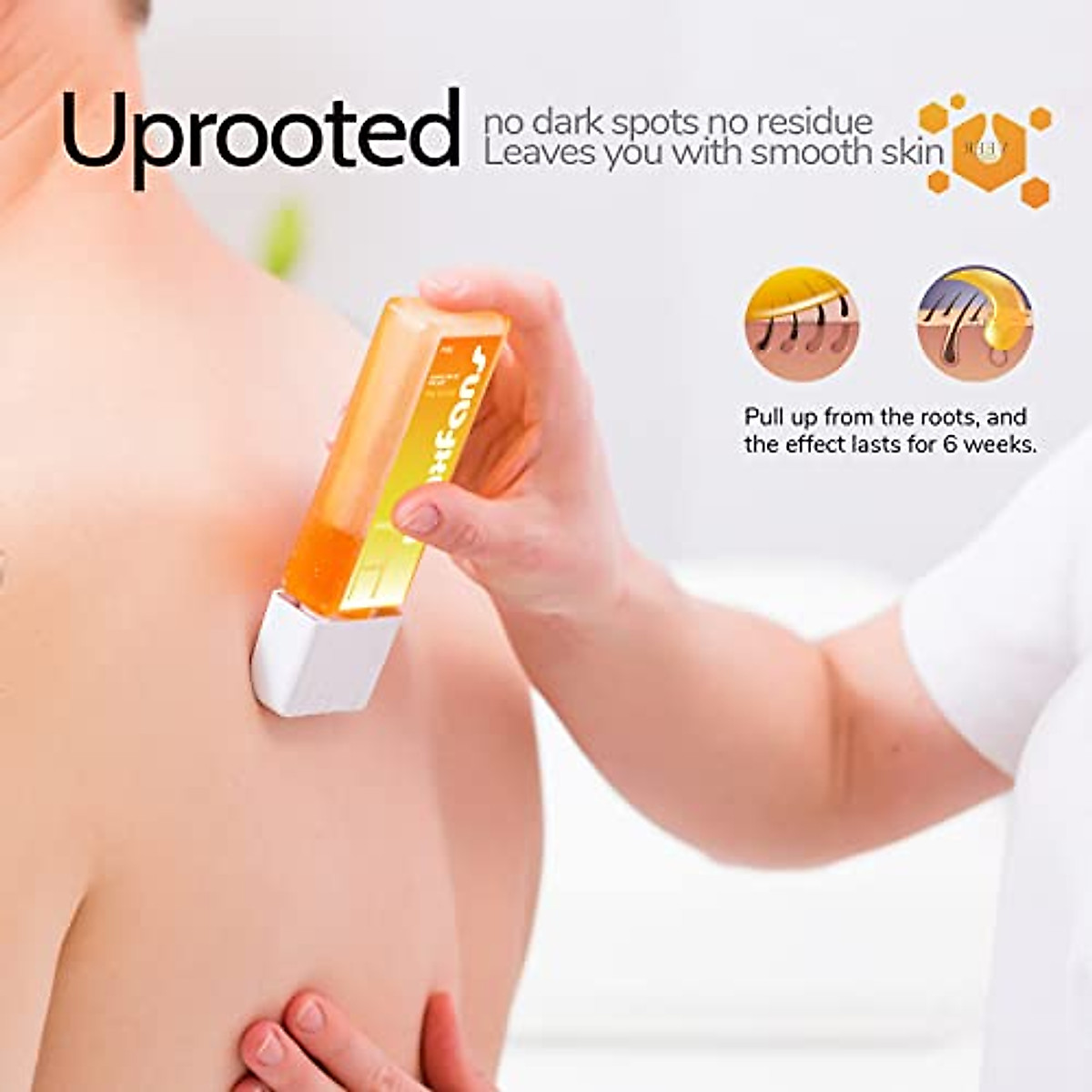 Roll on Wax, Waxfans Wax Roller Refill (4 Packs), Hair Wax Removal for Body Hair, Legs, Arms, Not included :roll on wax warmer