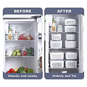 5 Pack Fruit Storage Containers for Fridge,Multi Food Storage Containers Removable Colander Storage Containers with Lid - Suitable for Fruits, Vegetables, Berries, Meat, etc