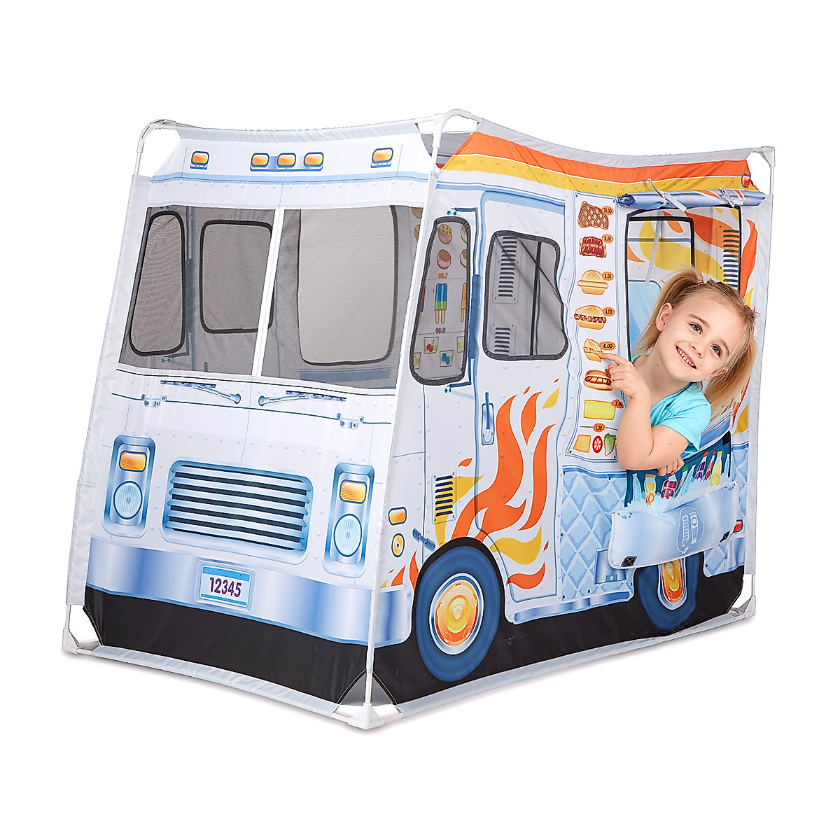 Melissa & Doug Food Truck Play Tent Role Play Toy Food Truck Tent, Ice Cream Truck Tent For Kids Ages 3+