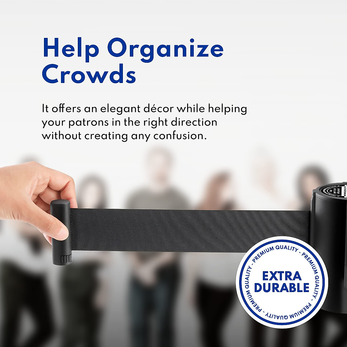 New Star Foodservice 54606 Stanchions, 36-Inch Height, 6.5-Foot Retractable Belt, Set of 2, Silver Belt