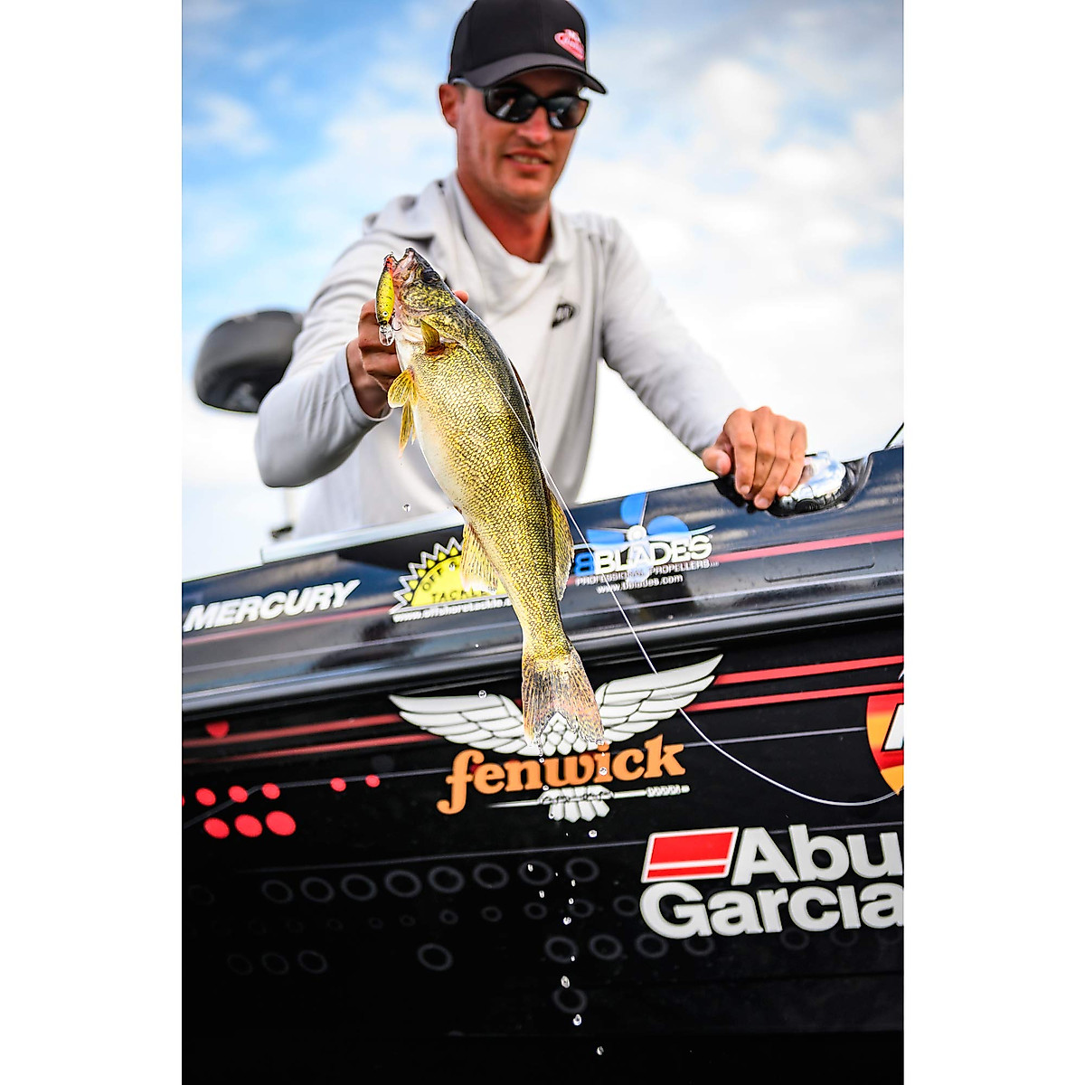 Berkley Flicker Shad Shallow Fishing Lure, Firetail Hot Perch, 2/7 oz, 2 3/4in | 7cm Crankbaits, Size, Profile and Dive Depth Imitates Real Shad, Equipped with Fusion19 Hook