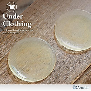 Ameda ComfortGel Nipple Gel Soothing Nursing Pads, Breast Pads Nipple Therapy, Breastfeeding Supplies, Reusable Cooling Relief HydroGel Pads, 2 Pair (4 Count)