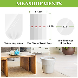 2 Gallon 220 Counts Strong Trash Bags Garbage Bags by Teivio, Bathroom Trash Can Bin Liners, Small Plastic Bags for home office kitchen (Clear)