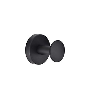 MENEAU Coat Hooks Punch Free Round Hook Stainless Steel Bathroom Clothes Hook Bedroom Hook Home Decor Storage Hook Black 1Pcs