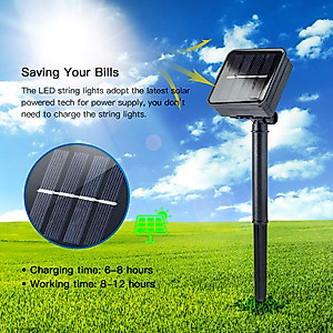 unbrands Solar String Lights Outdoor , 60LED Globe Fairy Waterpro of Lights , 8 Modes 11M/36ft Outdoor Solar String Lights for Garden, Patio Yard, Home ,Christmas ,Parties ,Wedding (Warm White)