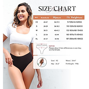 Wealurre Womens Underwear High Waisted Seamless Thongs for Women Breathable No Show Panties for Ladies 6 Pack (Gradient,XS)