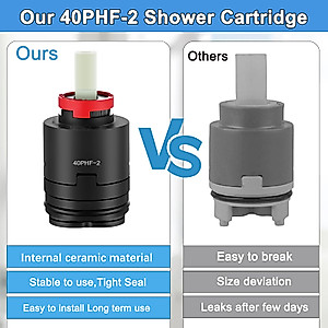 Vayolli 40PHF-2 40mm Pressure Balance Cartridge, Shower Cartridge Replacement, Faucet Cartridge Replacement for Tub/Shower Faucet Valve (with Distributor) Height 3.1 in (79 mm) Width 1.57 in (40 mm)