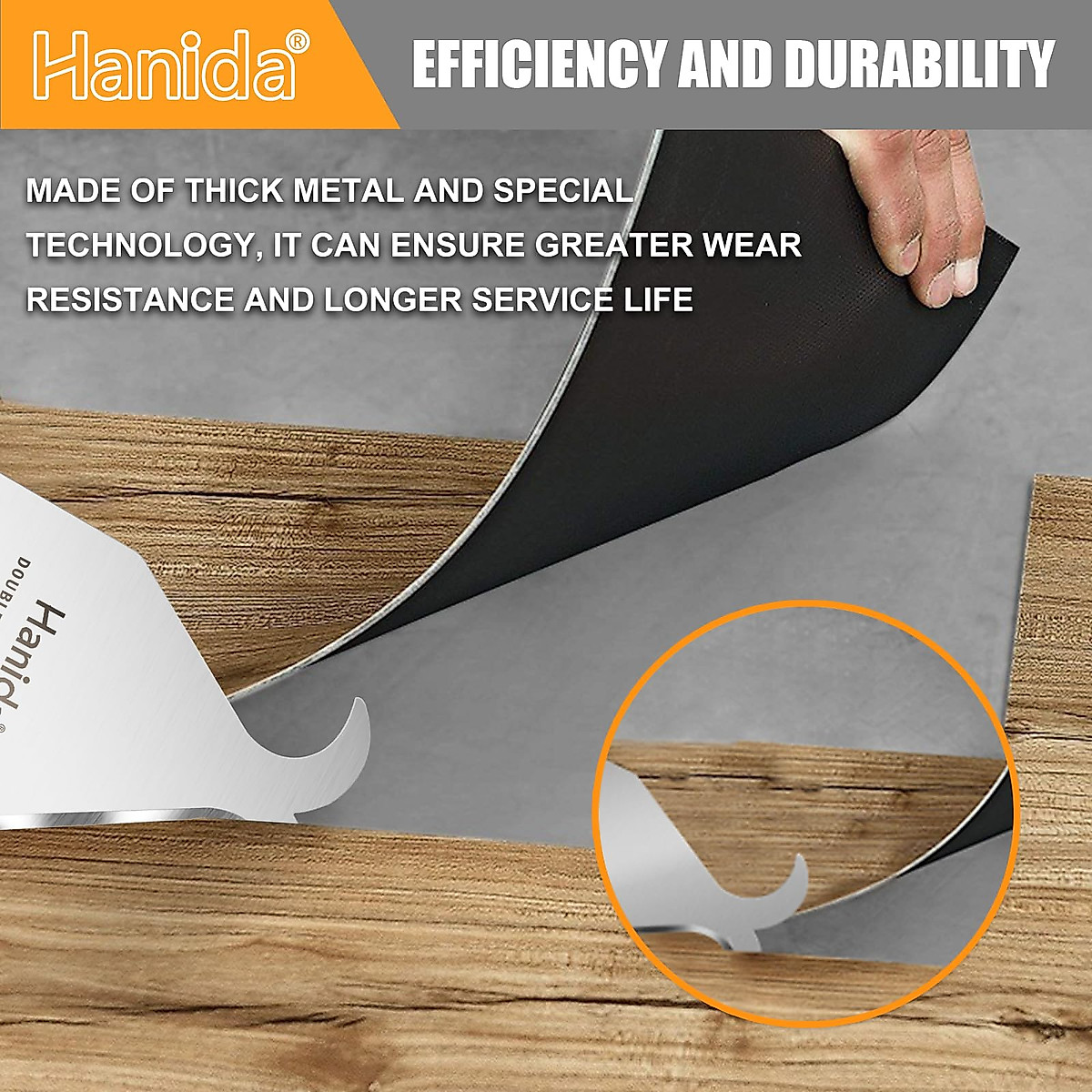 Hanida 3 Pcs Oscillating Saw Blades, Oscillating Multi Tool Hook Knife Blades, Multitool Blades for Cutting Roofing Shingles, PVC Carpet, Cardboard, fit Dewalt Milwaukee Rockwell Bosch Dremel Ryobi