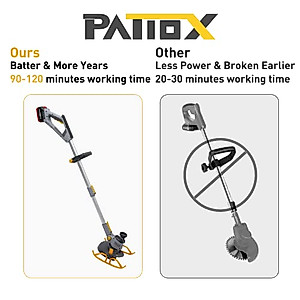 PATIOX Weed Wacker Cordless, Electric Weed Eater Rechargeable 3 in 1, Two 4.0 Ah Battery Powered Weed Whacker Cordless 20v Grass Trimmer with Blade and Charger (4.0 Ah Battery)…