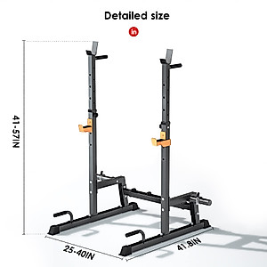 SincMill Squat Rack Machine,Barbell Rack,Folding Weight and Bench Press Rack Stand,Adjustable Height and Width.With Pull Up,Push Up Bars.Can Load 600Lbs