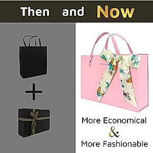 Joyscoop Pink Gift Box - 11x7.6x3.5 Inches Gift Boxes with Lids and Handles, Portable Magnetic Gift Boxes for Presents, Large Gift Box for Women