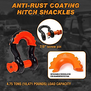 Autofonder Tow Strap (3”x30’) with Heavy Duty 3/4 D Ring Shackles (2pcs)-30,000lb Break Strength-12T Offroad Vehicle Towing Rope with Storage Bag-Triple Reinforced Loop Emergency Recovery Straps
