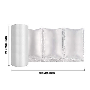 JZBRAIN Air Cushion Film 72002 Air Pillows Air Bubble Bags Wrap Packing Roll, 1 Roll 200mm X 100mm X 200m X 0.02mm Air Cushion Films ONLY Compatible with JZBRAIN Air Cushion Machine (1 Roll)