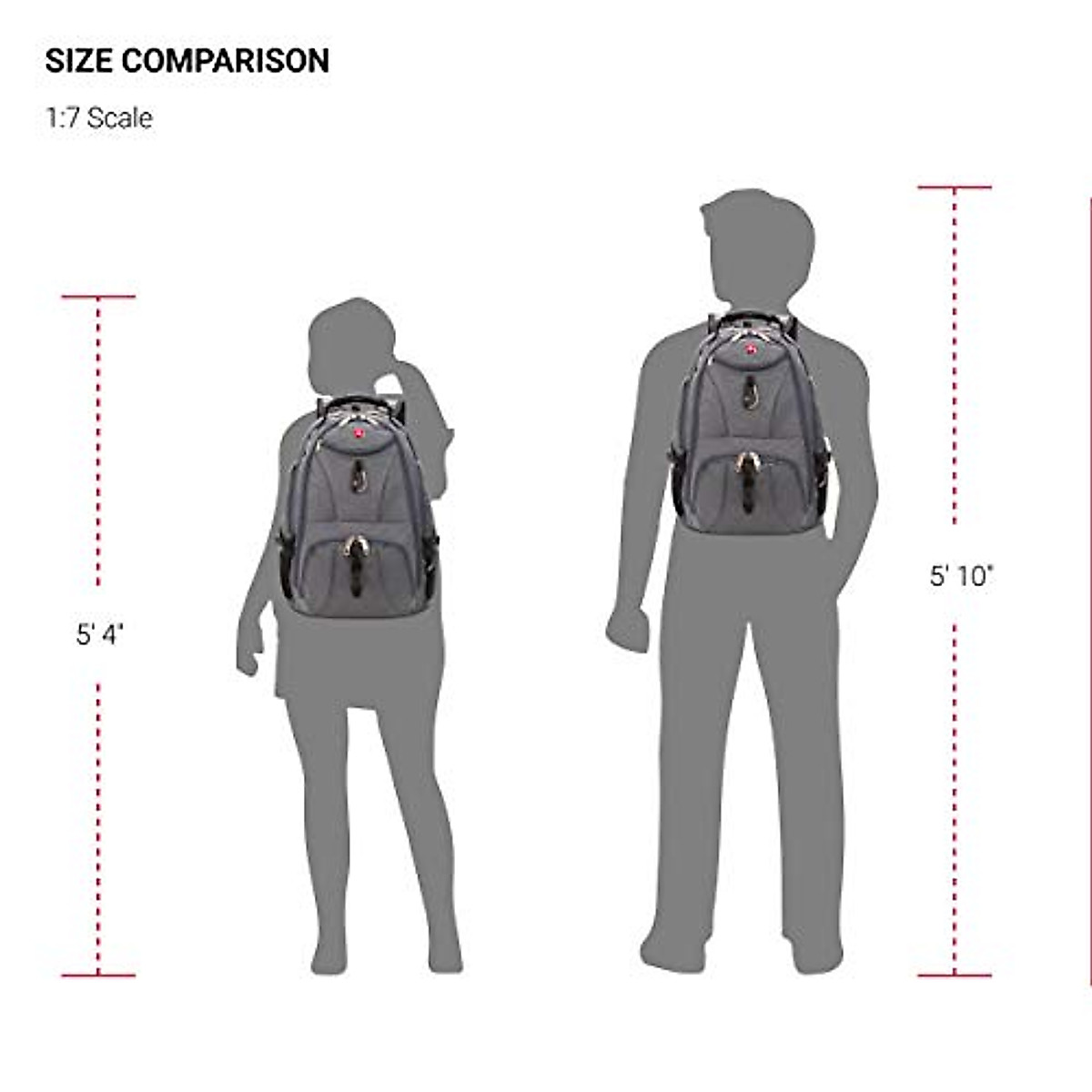 SwissGear 1900 Scansmart TSA 17-Inch Laptop Backpack, Gray Heather