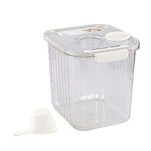 Tyminin Large Airtight Food Storage Containers, Plastic Pantry Storage Boxes with Measuring Spoon, Keep Fresh, Clear