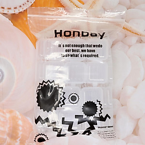 Honbay 50PCS Mini Square Storage Containers Plastic Clear Earplugs Organizer Case Small Bead Storage Box with Hinged Lid for Tiny Beads Jewelry Accessories Hardware Screws Nail Pills