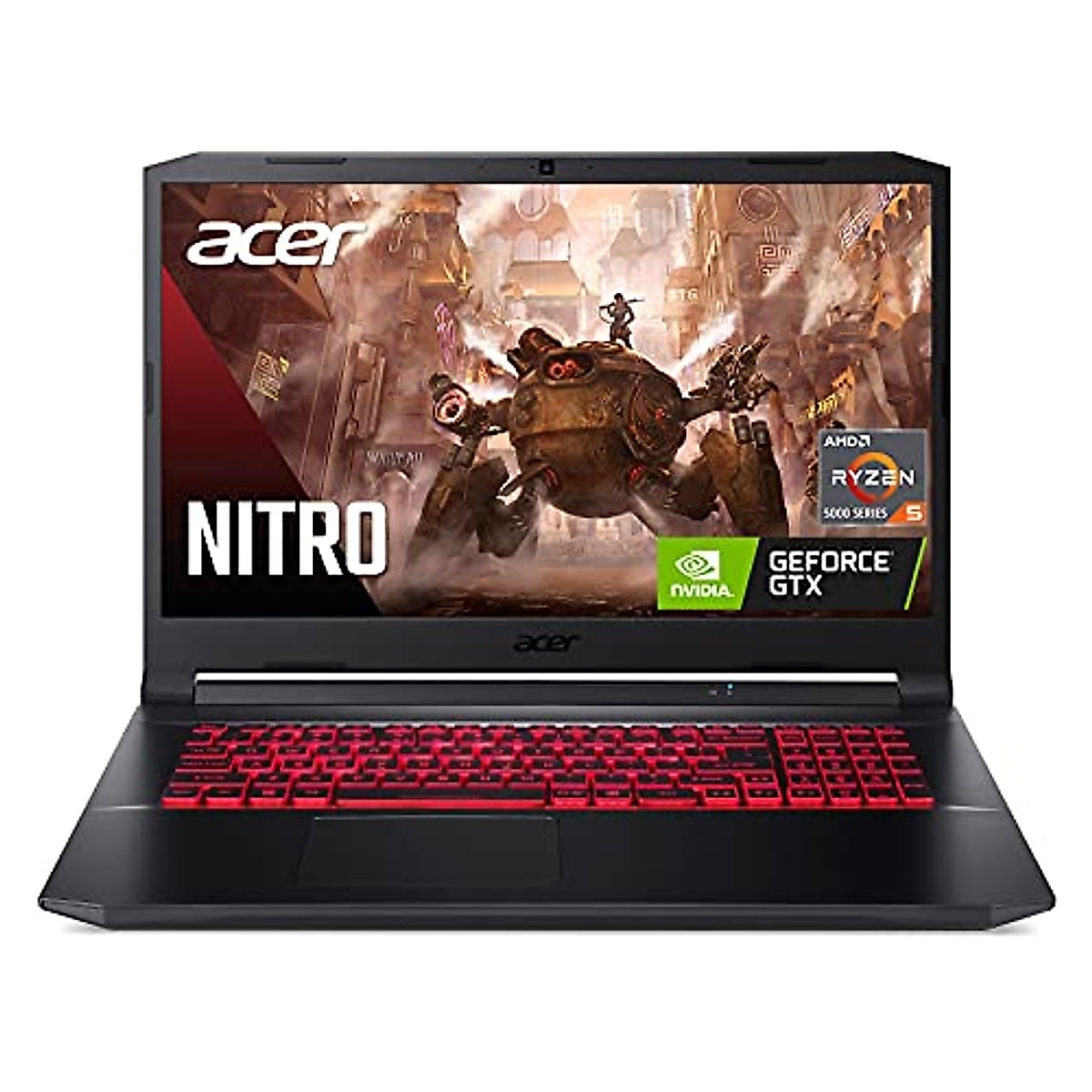 Acer Nitro 5 AN517-41-R7EY Gaming Laptop, AMD Ryzen 5 5600H Hexa-Core Processor | NVIDIA GeForce GTX 1650 | 17.3" FHD IPS Display | 8GB DDR4 | 512GB NVMe SSD | WiFi 6 | Backlit Keyboard