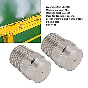 Jeanoko Misting Nozzle, Garden Atomization System External Thread Stainless Steel 2PCS Multi Purpose for Watering