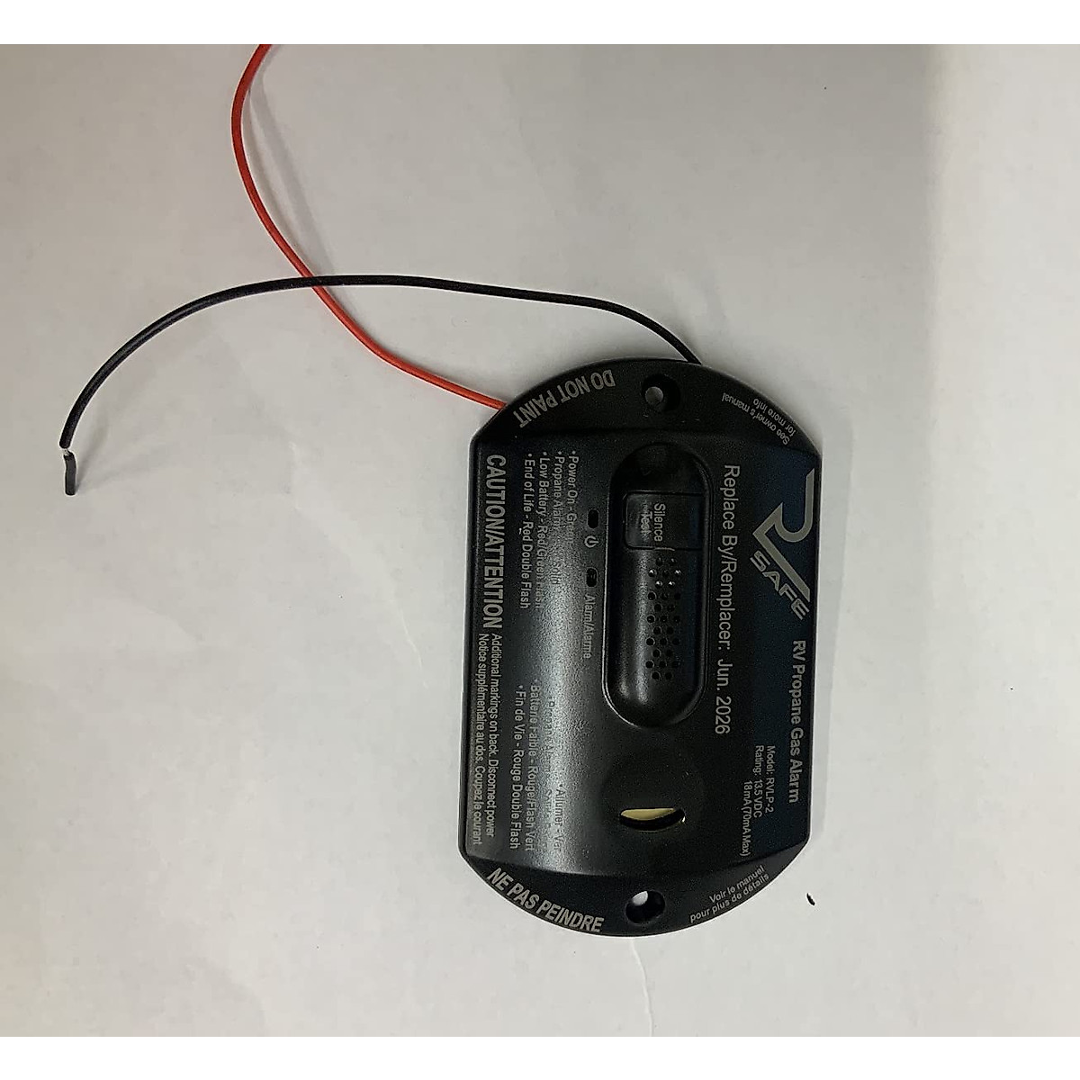 RV SAFE RVLP-2B Propane Gas Alarm - 2-Wire, Black