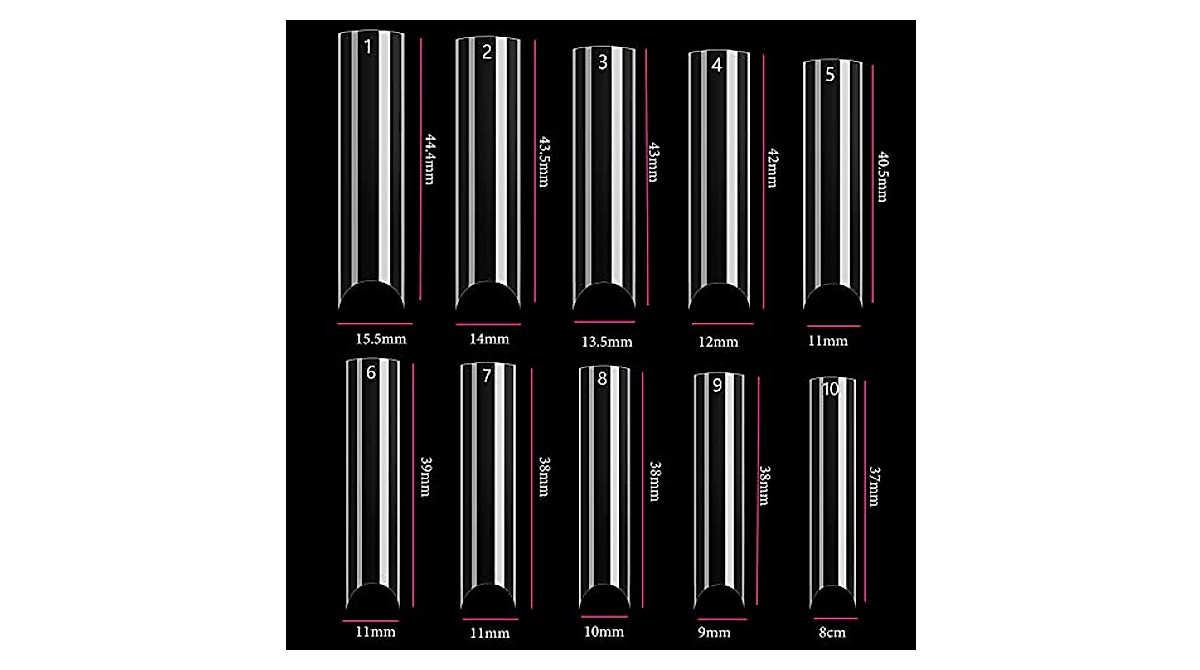 500 Pcs Clear Long C Curve Fake Nail Tips for DIY & Salon Use