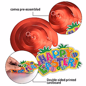 Easter Hanging Swirl Ceiling Decorations Easter Egg Bunny Hanging Swirl Foil Decorations for Home Office School Easter Party Ornaments Favors Supplies 30CT