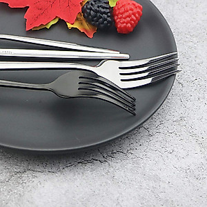 JASHII 24 Pieces Silverware Flatware Cutlery Set, Stainless Steel Tableware Silverware-Service for 6 Dishwasher Safe Full Set Flatware Durable (Silver)