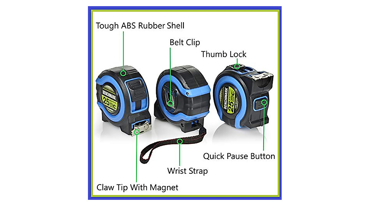 Benchmark 3 Pack 25 ft Tape Measures with Easy Read Fractions