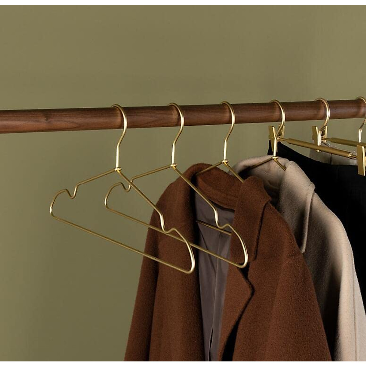 Koobay 16.5" Gold Metal Wire Coat Clothes Hangers, 30PCS, Standard Suit Hangers, Garment Closet Organizer Storage