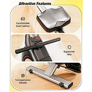 YOSUDA Magnetic Rowing Machine 350 LB Weight Capacity - 16 Levels Resistance for Home Use with LCD Monitor, Tablet Holder and Comfortable Seat Cushion