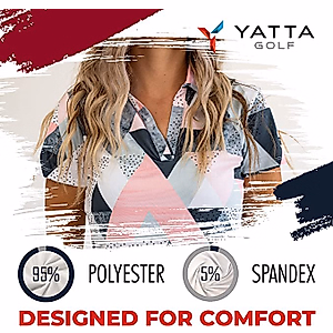 YATTA GOLF Women's Birdie Dropper V-Neck Short Sleeve Polo Shirt