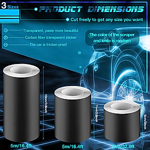 Marsui 3 Rolls 67 ft Matte Black Vinyl Wrap for Car, Includes Matte Adhesive Vinyl Tape for Chrome Delete, Window & Door Protection(2" x 32.8Ft, 2.8" x 16.4Ft, 4" x 16.4Ft)