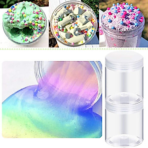 OJYUDD 12 Pack Clear Plastic Jars with Lids,Plastic Containers with Lids for Cosmetics, Lotions, Body Butters, Slime & Beauty Products(9.5 oz)