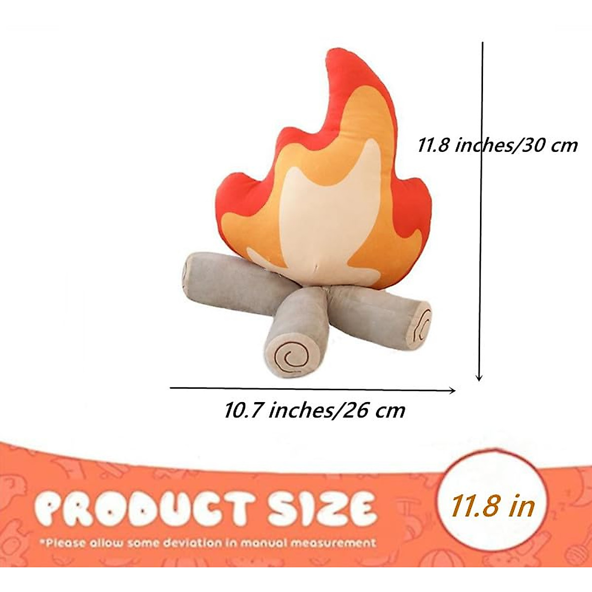 Fun Campfire Plush, Simulation Flame Plush Toys, Outdoor Camping Room Decoration, Suitable for Boys and Girls Christmas, Birthday Surprise Gift (Small)