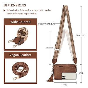 pclove Cross Body Bag Purse for Women Crossbody Purses Crossbody Bags for Women Trendy Vegan Leather Women's Crossbody Handbags Small Crossbody Purse Bag With Shoulder Strap for Travel, Brown