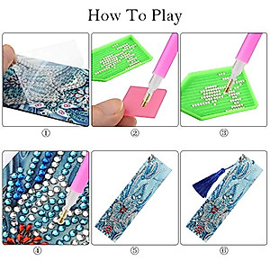 Bskifnn 2Pack Diamond Painting Bookmarks DIY Bookmarks with Tassel Great Gifts for Christmas, Thanksgiving, New Year, Birthday