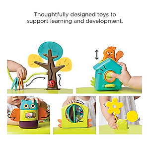 ORIBEL PortaPlay Baby Activity Center: Development focused toys. Foldable, Portable, and Transforms to a Play Table, Unisex (Forest Friends, Green)