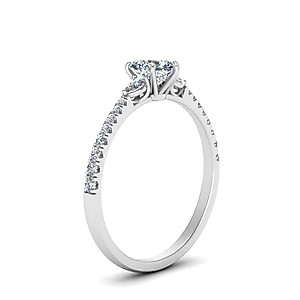 SISGEM 10K 14K 18K Solid Gold Heart Engagement Rings for Women,Heart-Shaped Halo Moissanite Rings Wedding Engagement Anniversary Promise Bridal Bands with Engraved Name (14K Real Gold)