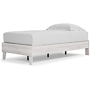 Signature Design by Ashley Paxberry Modern Farmhouse Platform Bed Frame, Twin, Rustic White