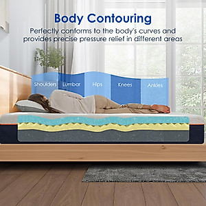 QUEEN ROSE Full Mattress, 10 Inch Full Memory Foam Mattress for Pressure Relief, Medium Firm Cooling Full Size Mattress in a Box, CertiPUR-US Certified