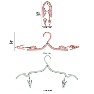 Iimin Portable Folding Travel Clothes Hangers with Clips Travel Accessories，Foldable Non-Slip Lightweight Shirts Socks Underwear Clothes Hangers Drying Rack for Home Outdoor Travel（12 Pcs）
