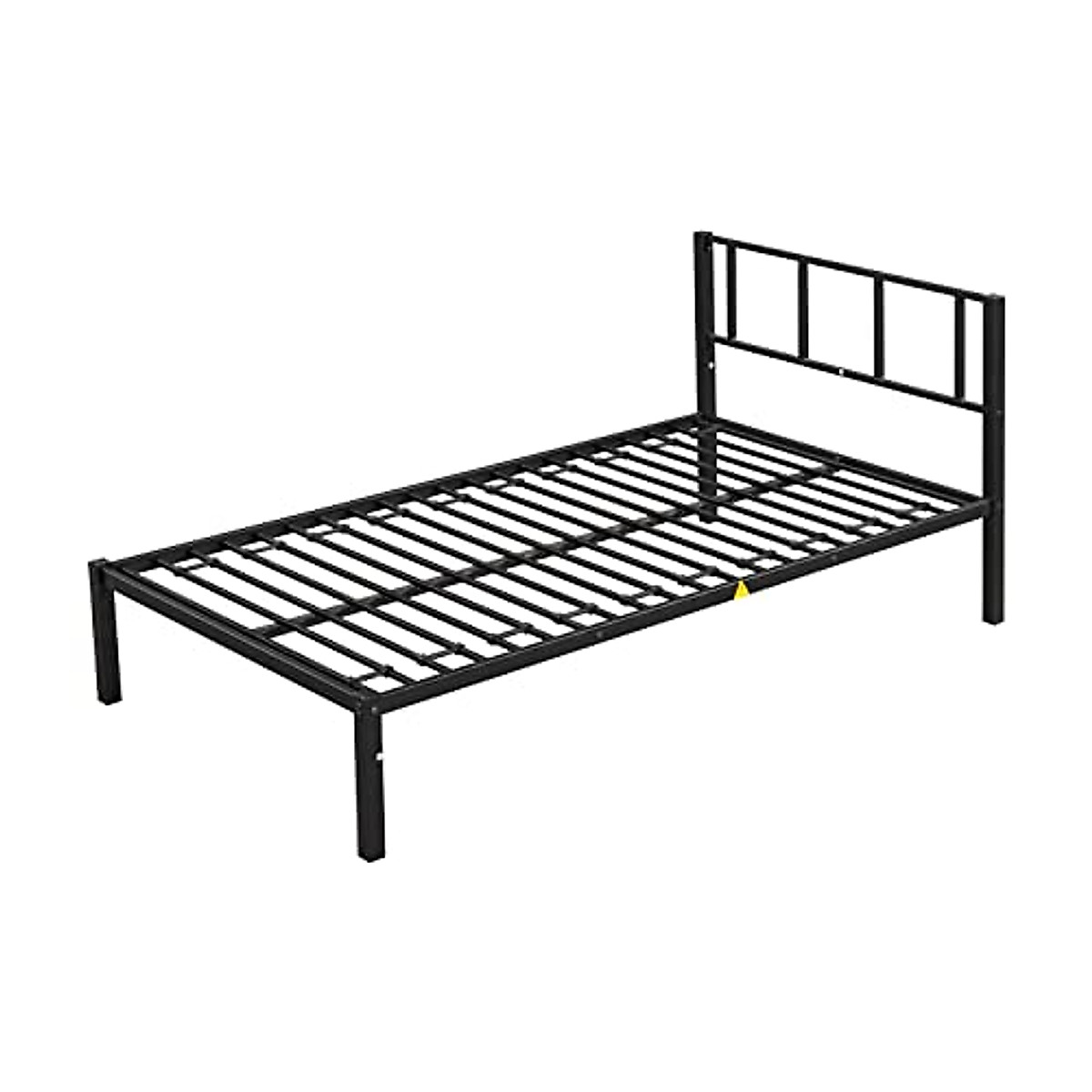 Goohome Triple Bunk Beds, Twin Over Twin Bunk Beds for 3, Metal Bed Frame for Bedroom, Apartment, Dorm, Heavy Duty Bunk Bed with Guardrail Ladder, Space-Saving, Black