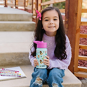 Wildkin Kids 14 oz Reusable BPA-Free Stainless Steel Water Bottle with Leak Proof Lid for Boys & Girls, Insulated, Durable, and Easy to Clean Water Bottles for Toddlers - Mermaids