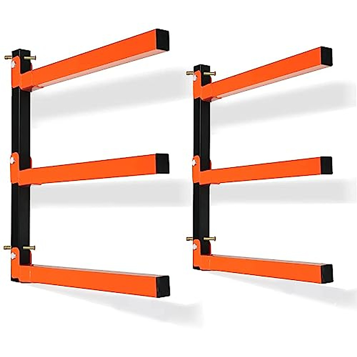 Thanaddo 3-Level Metal Wall Mount Lumber Storage Rack Wood Organizer Rack Lumber Rack Metal Rack Indoor & Outdoor (2PACK)