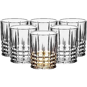 Old Fashioned Whiskey Glasses Set of 6, 11 Oz Unique Bourbon Glass, Old Fashioned Liquor Vodka Bourbon Cocktail Scotch Tumbler Bar Glasses Set