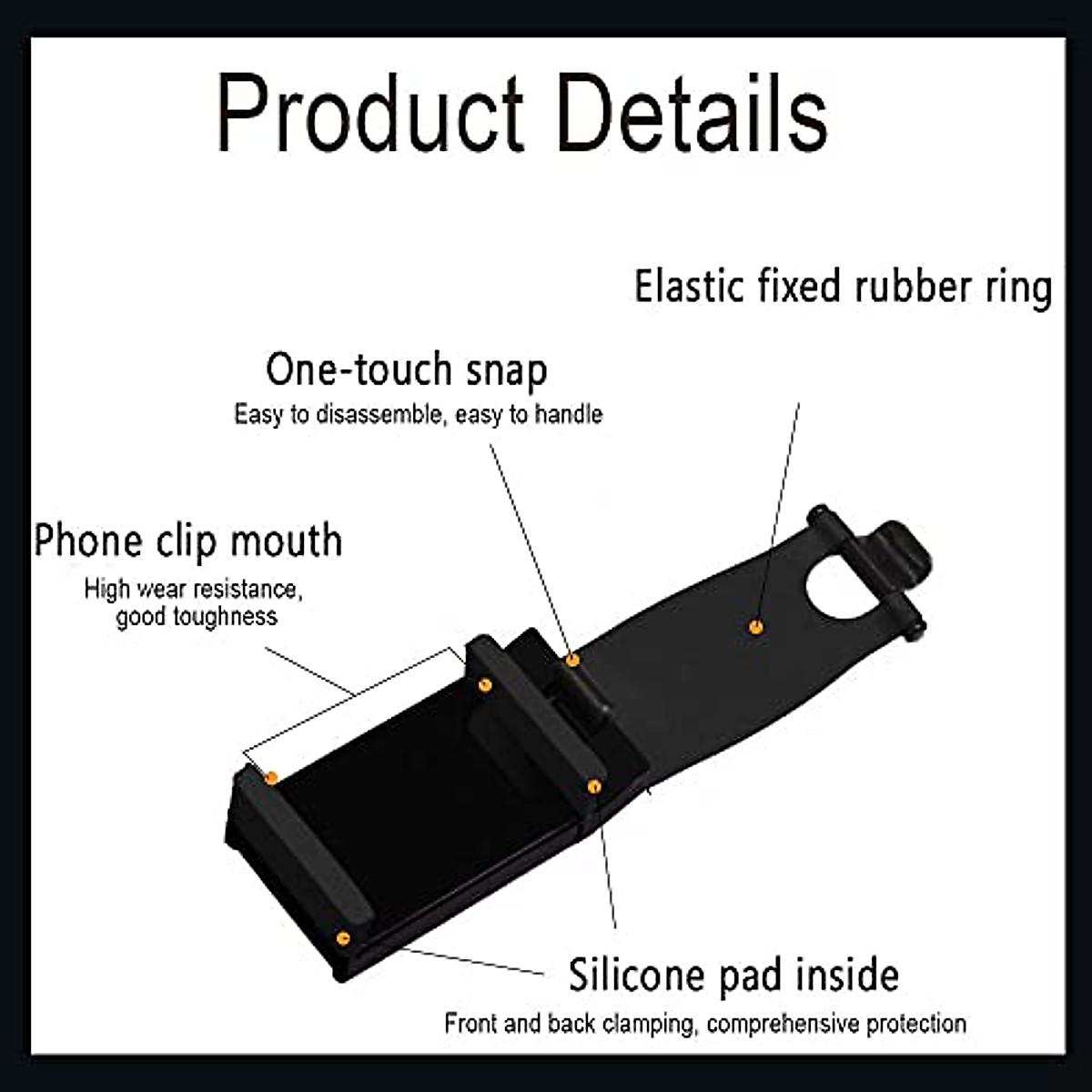 Car Steering Wheel Phone Mount, Portable Steering Wheel Phone Holder Mount Clip, Steering Wheel Smartphone Mount, Phone Holder Universal for Most Phones (Black)