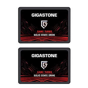 Gigastone SATA SSD 512GB (2-Pack) 2.5 inch SSD 550MB/s Upgrade Laptop PC Memory and Storage PS4 HDD Replacement 2.5" Internal Solid State Hard Drives SATA III SLC Cache 3D NAND Game Turbo Performance