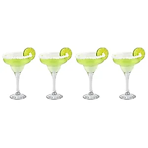 Epure Firenze Collection 4 Piece Margarita Glass Set - Classic For Drinking Margaritas, Pina Coladas, Daiquiris, and Other Cocktails (Margarita Glass (10 oz))