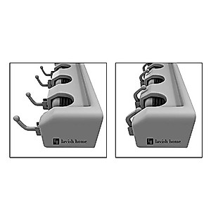 Broom and Mop Holder for Organizing Kitchens, Closets, Garages, or Garden by Lavish Home– Multi-Functional Hanging Wall Hooks and Holder (Set of Two)