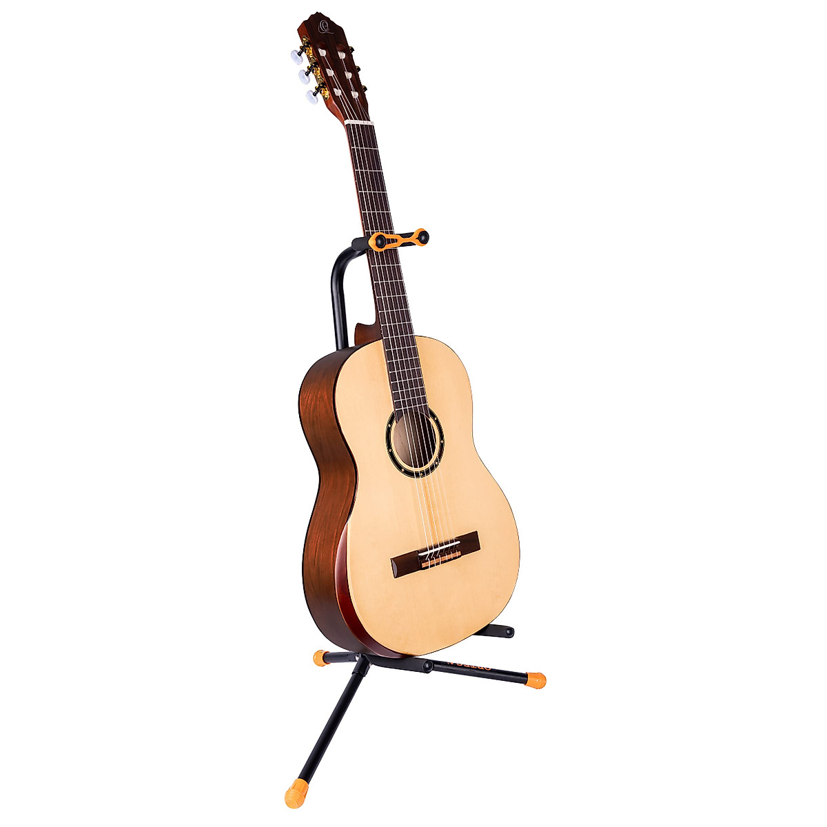 Ortega Guitars Acoustic & Electric Guitar Stand w/Tripod Legs and Cradle for Single Instrument-Black (OGS-1BK)