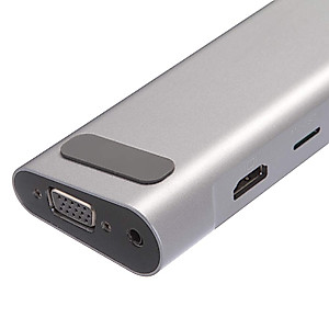 Type-C Hub, USB C to USB 3.0 Hub, (11 in 1) Gigabit Ethernet / 4K HDMI / 5 USB 3.0 / VGA/SD/Micro SD Card Reader/PD Charging Port for MacBook Pro/Air, Chromebook, Other Type C Laptop